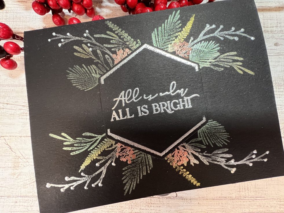 Pair Perfect Pearls with Black Card Stock for a Card that Glows!